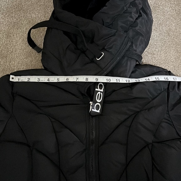 bebe | Jackets & Coats | Nwt Bebe Black Hoodie Puffer Jacket Faux Fur ...